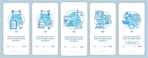 Corporate Governance Onboarding Mobile App Page Screen Vector Template