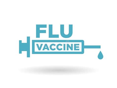 Insignia Vaccínea Del Icono De La Salud De La Gripe Con La Muestra Azul