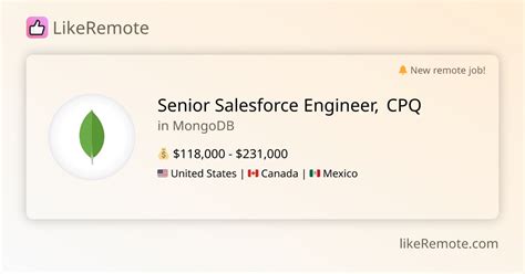 Remote Senior Salesforce Engineer Cpq At Mongodb Only Remote Jobs In The