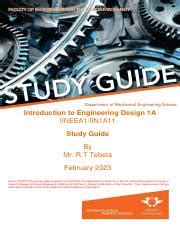 Introduction To Engineering Design A Study Guide Updated Course Hero