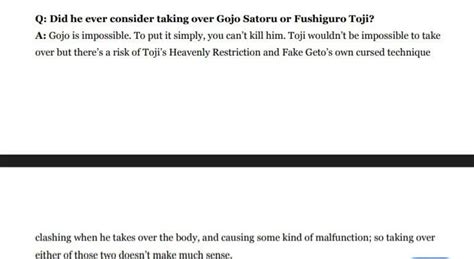 Why Kenjaku Didnt Take Over Toji And Gojos Body Rjujutsufolk
