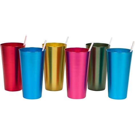 20 Oz Retro Aluminum Tumblers 6 Cups By Trademark Innovations