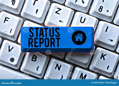 Sign Displaying Status Report Concept Meaning Update Summary Of Situations As Of A Period Of