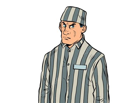 Prisoner Vector Art Png A Prisoner In A Striped Uniform Uniform Security Gaol Png Image For