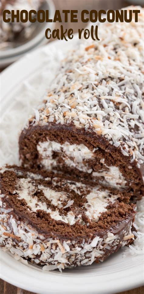 Chocolate Coconut Cake Roll With Ganache Crazy For Crust