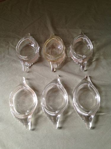 6 Clear White Glass Glasbake Deviled Crab Imperial Baking Shells Good