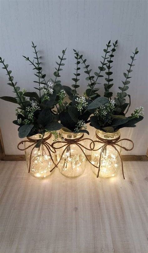 Jar Centerpiece Wedding Rustic Table Centerpieces Mason Jar Wedding