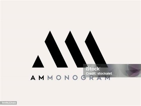 Ma Am 모노그램 로고 대문자 A 문자 M 기하학적 최소 굵은 글꼴 아이콘입니다 로고에 대한 스톡 벡터 아트 및 기타 이미지