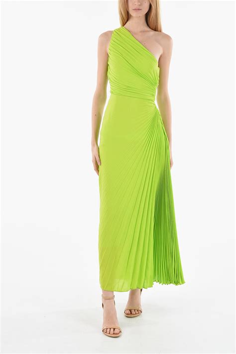 Valentino Pleated One Shoulder Silk Dress Women Glamood Outlet