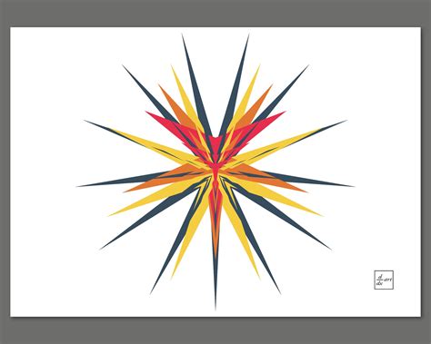 Fibonacci Star No 2 [a4 A3 Size Fine Art Print] Etsy