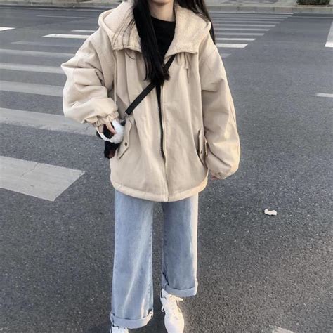 冬季外套 情侶裝 韓版ins超火兩面穿羊羔絨棉服 加厚加絨保暖外套女 羊羔毛外套 情侶外套 女生外套 連帽外套 冬天大衣 露天市集 全