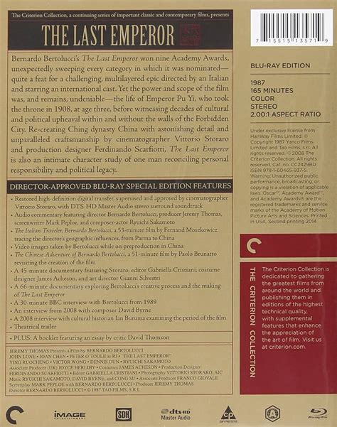 The Last Emperor Criterion Collection Dvd Ph
