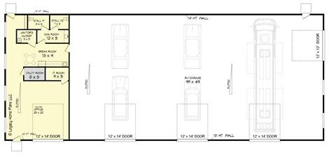 Plan 680094vr Traditional Rv Friendly Garage With 3 Bays And An Office