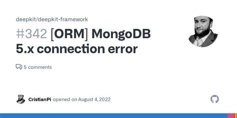 Orm Mongodb X Connection Error Issue Deepkit Deepkit