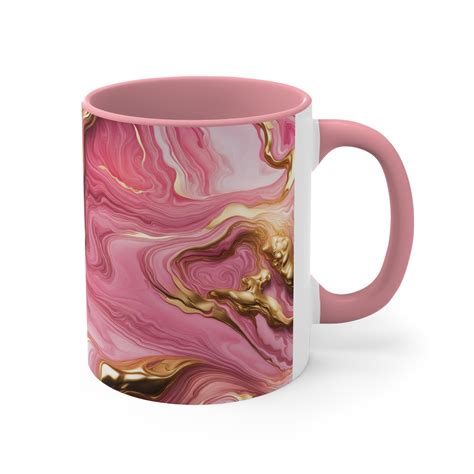 Pink Gold Marble Mug Marble Effect Mug Luxury Coffee Mug Pink Gold