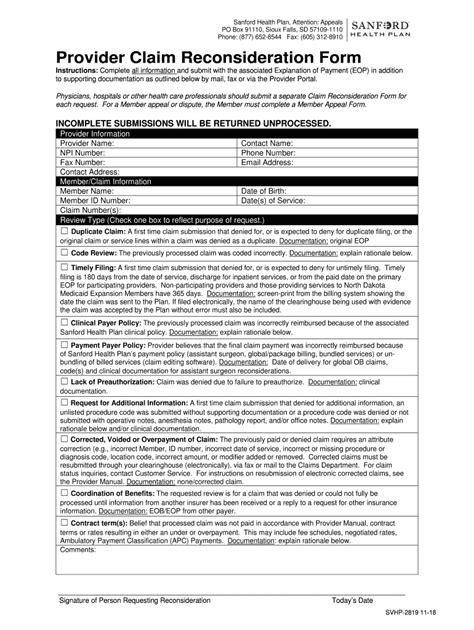 Provider Claim Reconsideration Form Fill Out And Sign Online Dochub
