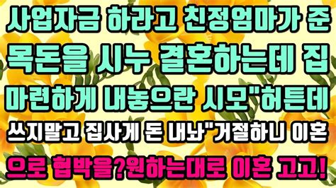카카오실화사연 사업자금 하라고 친정엄마가 넣어준 목돈을 시누 결혼하는데 보태라고내가 왜 Youtube