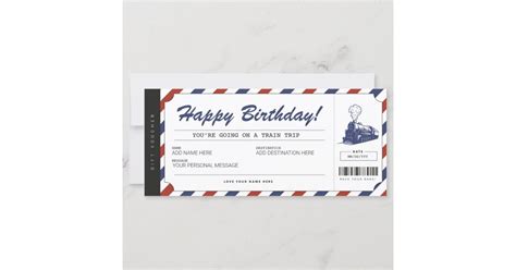 Surprise Train Trip Ticket T Voucher Zazzle