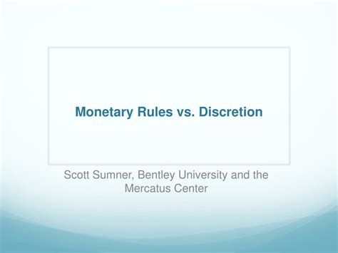 Ppt Monetary Rules Vs Discretion Powerpoint Presentation Free