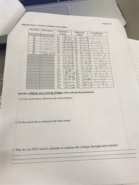 Solved Page Of Data For Part Answer With The Correct Chegg