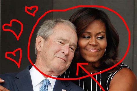 People Are Loving These Cute Photos Of Michelle Obama Hugging George W