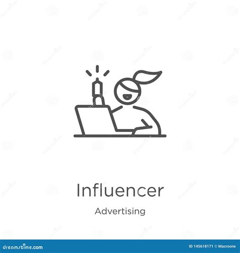 Influencer Icon Vector From Advertising Collection Thin Line Influencer Outline Icon Vector