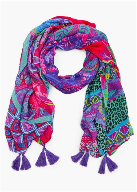 Shop Floral Patchwork Scarf In Multi Accessories Taking Shape Au