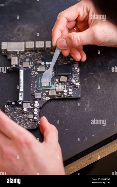 Professional Computer And Tablet Repair Shop Or Service Close Up Of A