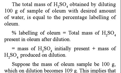 Percentage Labeling Of Oleum H2s2o7