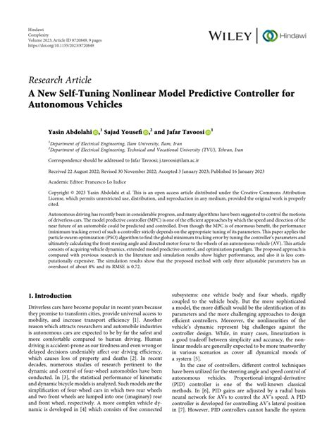 Pdf A New Self Tuning Nonlinear Model Predictive Controller For