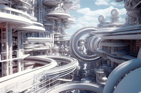Premium Photo 3d Rendering Of A Futuristic City With Hightech Architecture