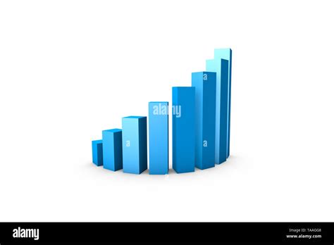 3d rendering front view of blue colored business statistic growth