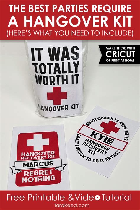 How To Make A Hangover Kit With Cricut In 2023 Hangover Survival Kit
