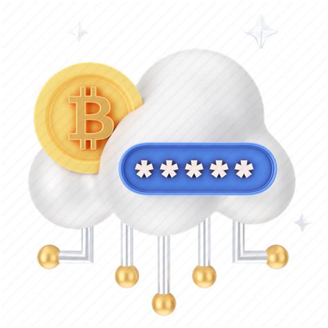 Finance Bitcoin Password Cloud Security Cash Storage 3d