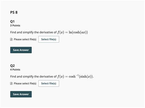 Solved Q1 3 Points Find And Simplify The Derivative Of