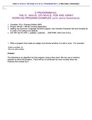 Fillable Online Main C C 2D Array 3 C C Functions Part 1 Site Index Download Fax Email