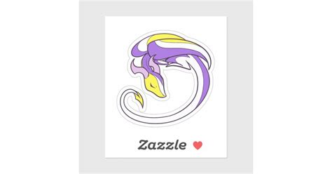 Nonbinary Pride Dragon Sticker Zazzle
