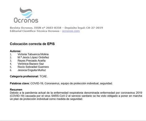 Colocación correcta de EPIS Ocronos Editorial Científico Técnica