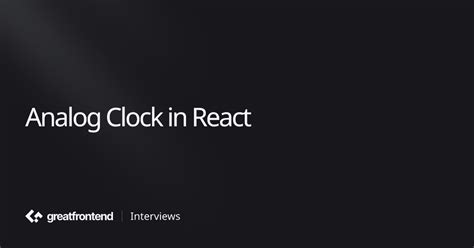 Analog Clock In React Ui Interview Question