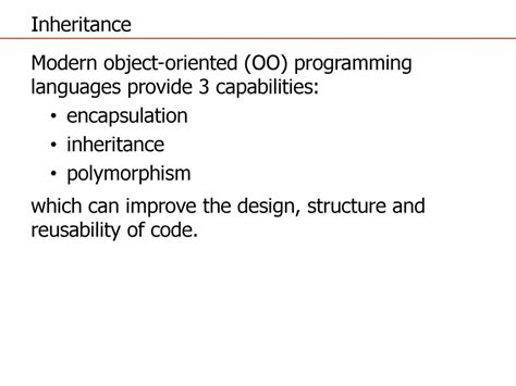 Inheritance Modern Object Oriented Oo Programming Languages Provide