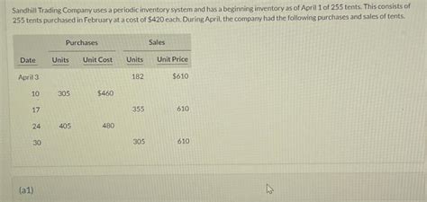 Solved Sandhill Trading Company Uses A Periodic Inventory Chegg