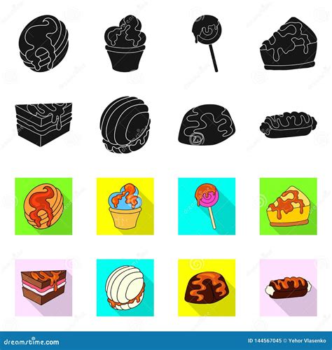 Vector Design Of Confectionery And Culinary Icon Set Of Confectionery