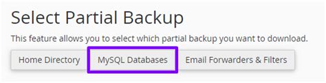 How To Make A Backup Of Your Database In CPanel GlowFrog Hosting