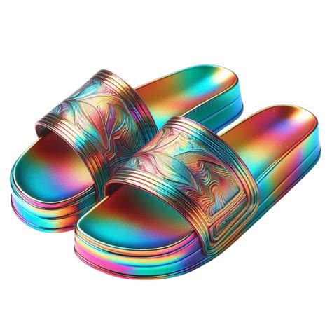 Colorful Rainbow Slip On Sandals 62816088 Png