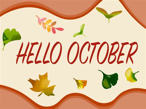 Hello October Autumn Illustration Autumn Leaves Kit With Mill