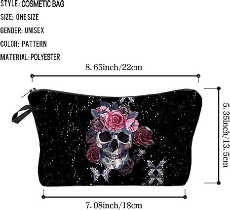 Floral Skull Cosmetic Bag Saritabastone
