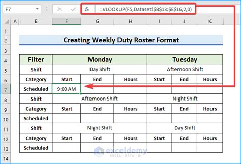 How To Create Weekly Duty Roster Format In Excel Exceldemy