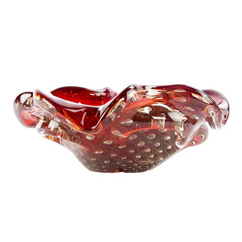 Fashion 60s Ashtray Red Venetian Glass Murano Omg®