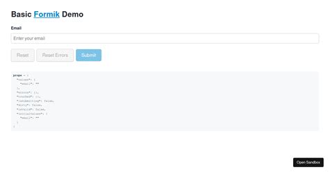 Formik Instant Validation Example Codesandbox