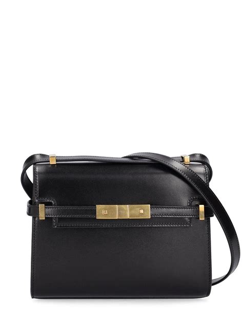 Saint Laurent Mini Manhattan Leather Crossbody Bag In Black Lyst